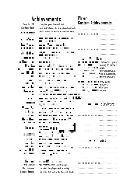 Survivor Tracker and Equipment List | RPG Item | RPGGeek