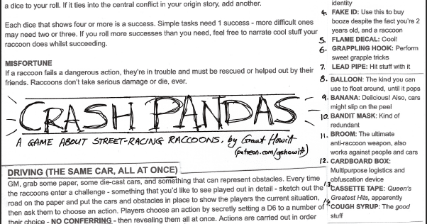 Crash Pandas | RPG Item | RPGGeek