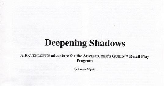 Deepening Shadows | RPG Item | RPGGeek