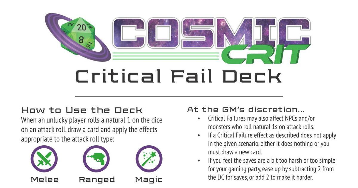 Critical Fail Deck | RPG Item | RPGGeek