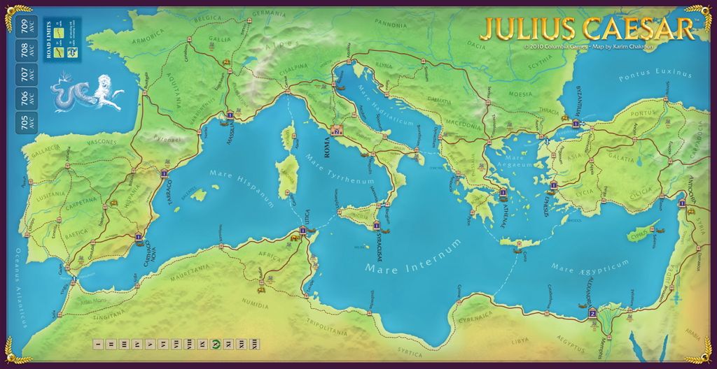 JC improved map | Julius Caesar: Caesar, Pompey, and the Roman Civil War