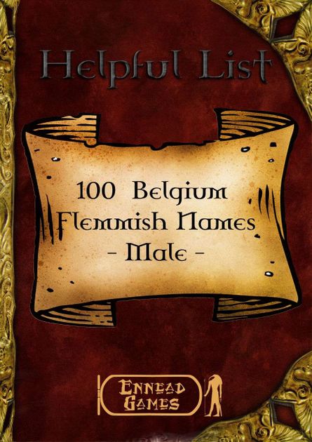 100 Belgium Flemish Names - Male | RPG Item | RPGGeek