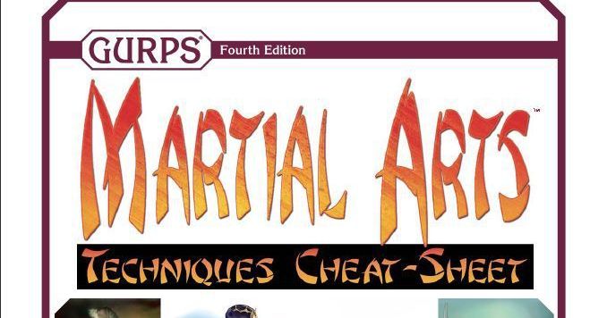 GURPS Martial Arts Techniques Cheat-Sheet | RPG Item | RPGGeek