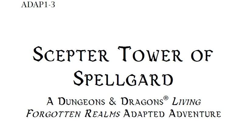 ADAP1-3: Scepter Tower of Spellgard | RPG Item | RPGGeek