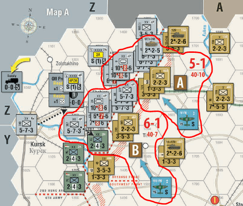 Playbook Combat Examples A and B Odds | Stalingrad '42: Southern Russia ...