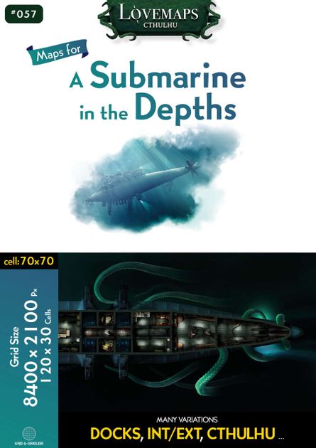 Cthulhu Maps 057: A Submarine in the Depths | RPG Item | RPGGeek