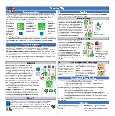 Rules: Doodle City | Juegos Roll & Write | VideoGameGeek