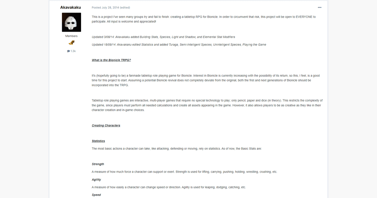 Bionicle TRPG | RPG Item | RPGGeek