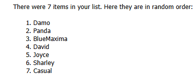 random draw from list