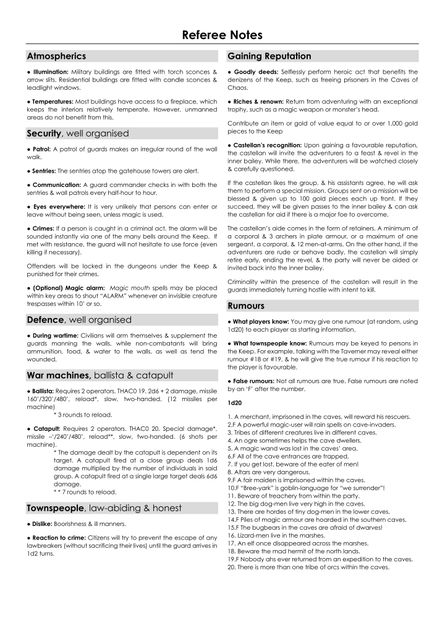 Referee Notes (The Keep on the Borderlands OSE) | RPG Item | RPGGeek