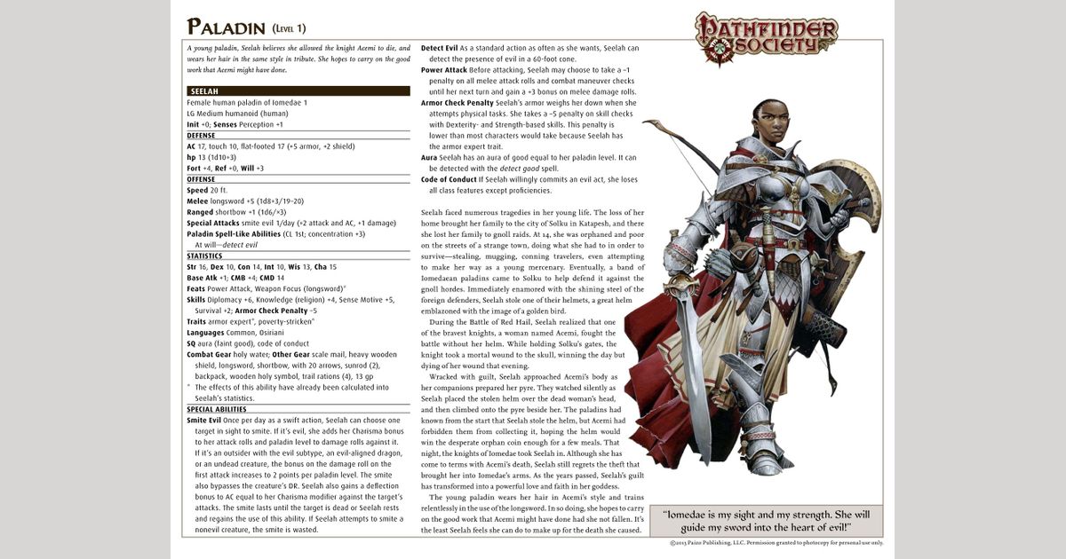 Pathfinder Core Rulebook: Paladin | RPG Item | RPGGeek