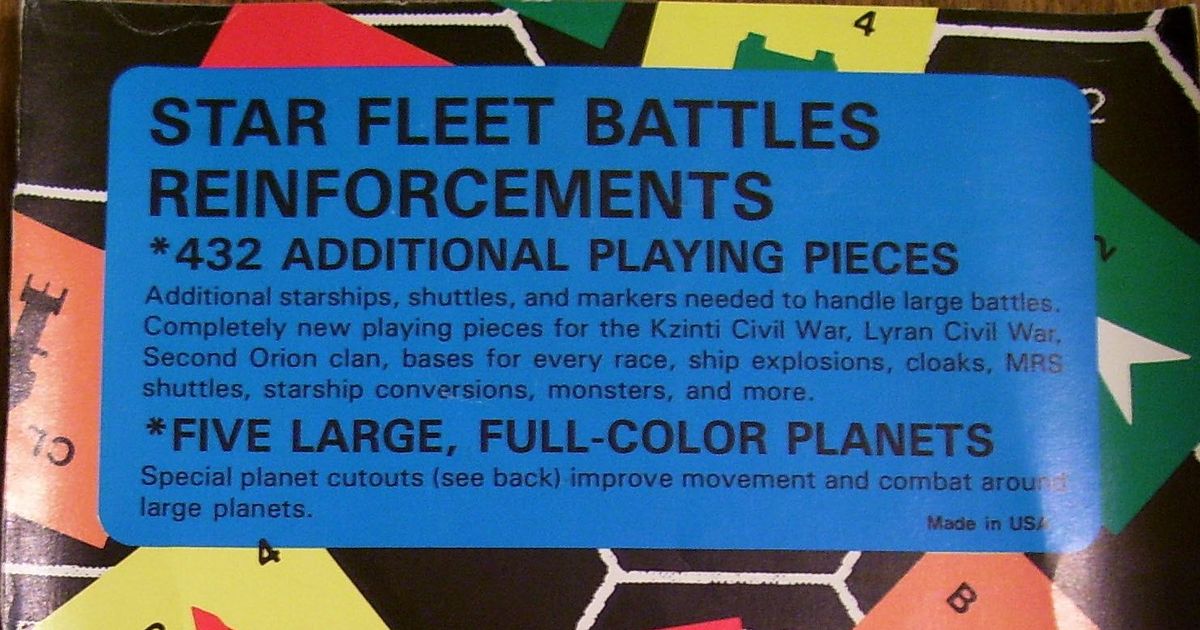Star Fleet Battles Reinforcements | Board Game | BoardGameGeek