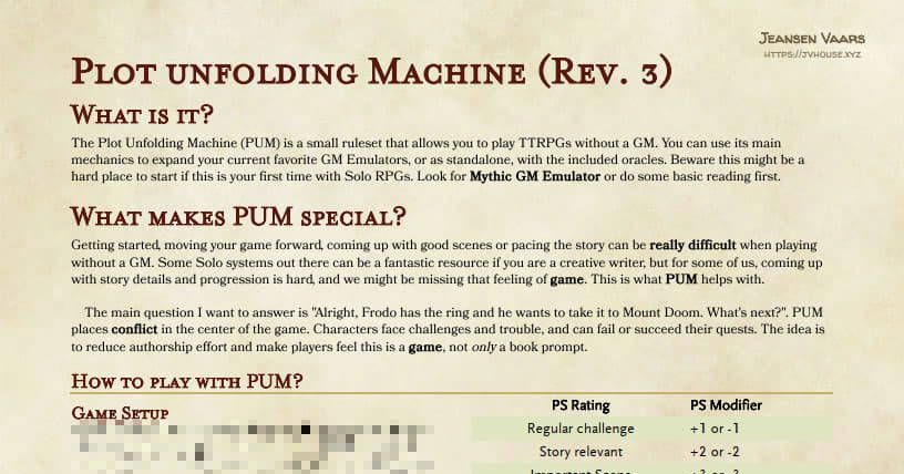 Plot Unfolding Machine | RPG Item | RPGGeek