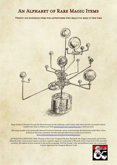 An Alphabet of Rare Magic Items | RPG Item | RPGGeek