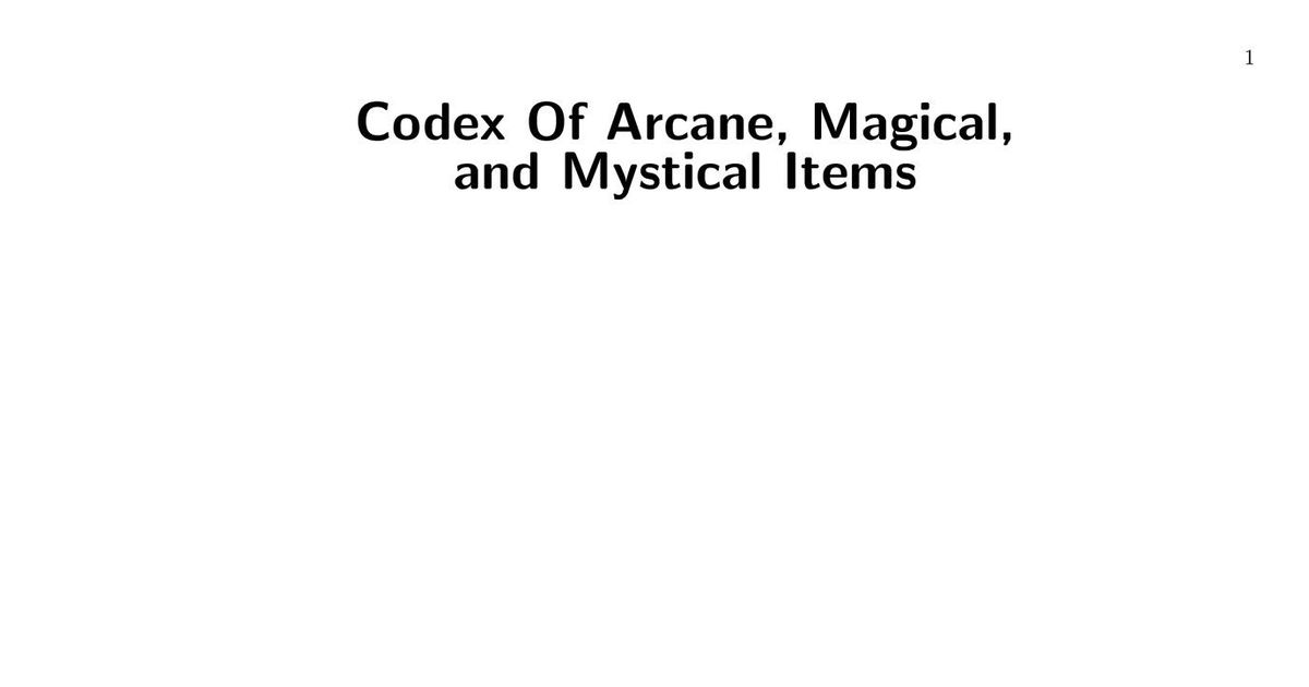 Codex of Arcane, Magical, and Mystical Items | RPG Item | RPGGeek