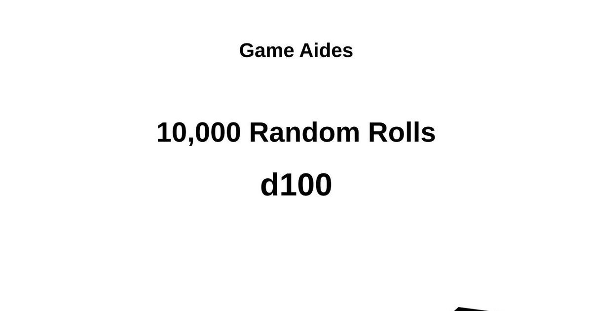 1d100: 10,000 Random Rolls: d100 | RPG Item | BoardGameGeek
