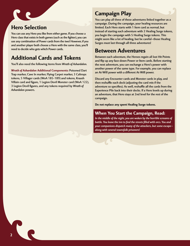 Adventure Sheet Template | Dungeons & Dragons: Wrath of Ashardalon ...