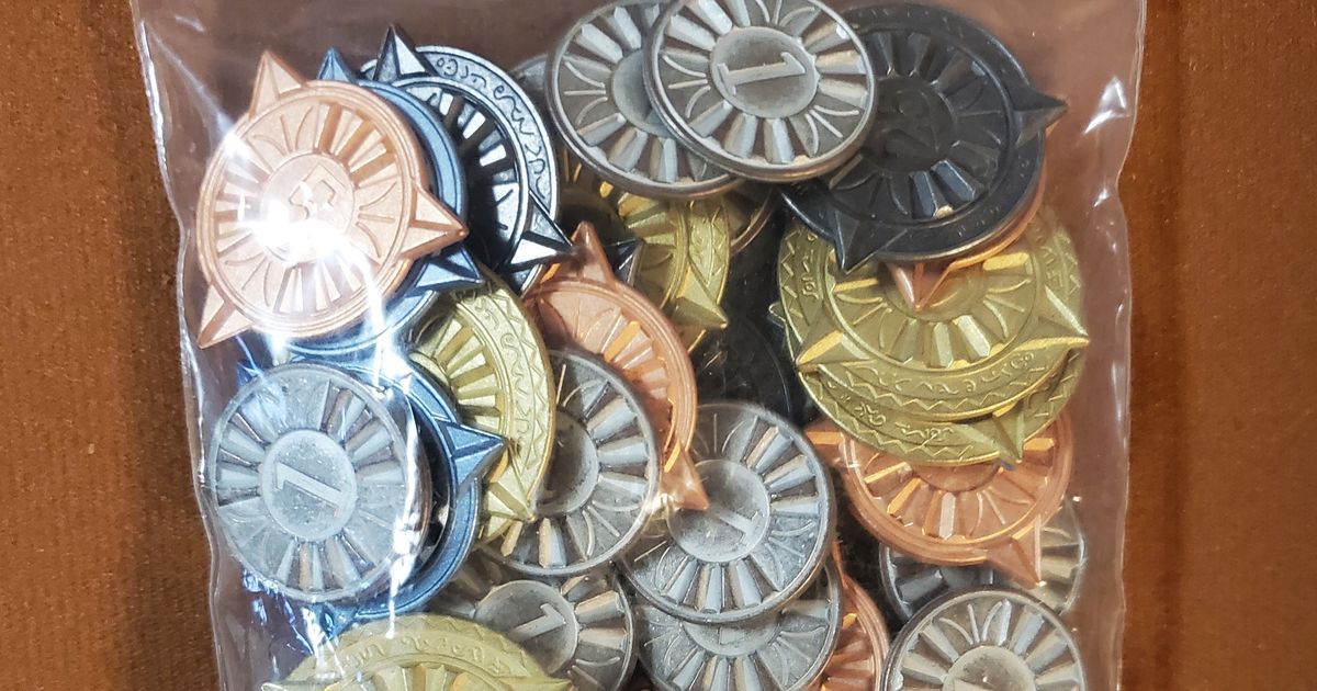 Sorcerer City: Metal Coins | Board Game Accessory | BoardGameGeek