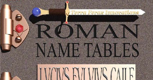 Roman Name Tables | RPG Item | RPGGeek
