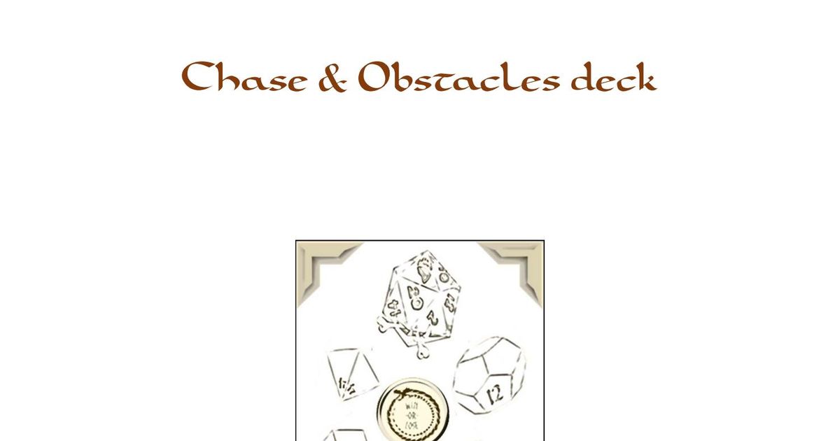 Chase & Obstacles Deck | RPG Item | RPGGeek
