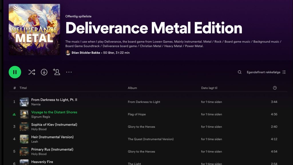 Spotify Metal Playlist | Deliverance