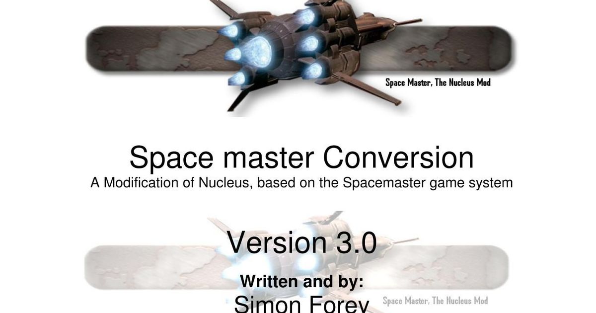 Spacemaster Conversion | RPG Item | RPGGeek