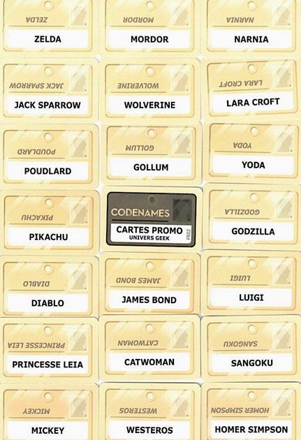 Codenames: Cartes promo – Univers Geek | Board Game | BoardGameGeek