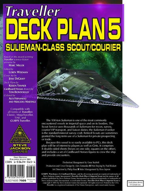 Traveller Deck Plan 5: Sulieman-Class Scout/Courier | RPG Item | RPGGeek