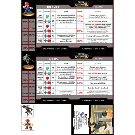 Core Game Character Mats and Tokens | Super Smash Bros Board Game ...