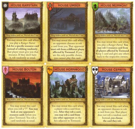 AGoT Catan promo cards Minor Houses of the North: Another possible ...