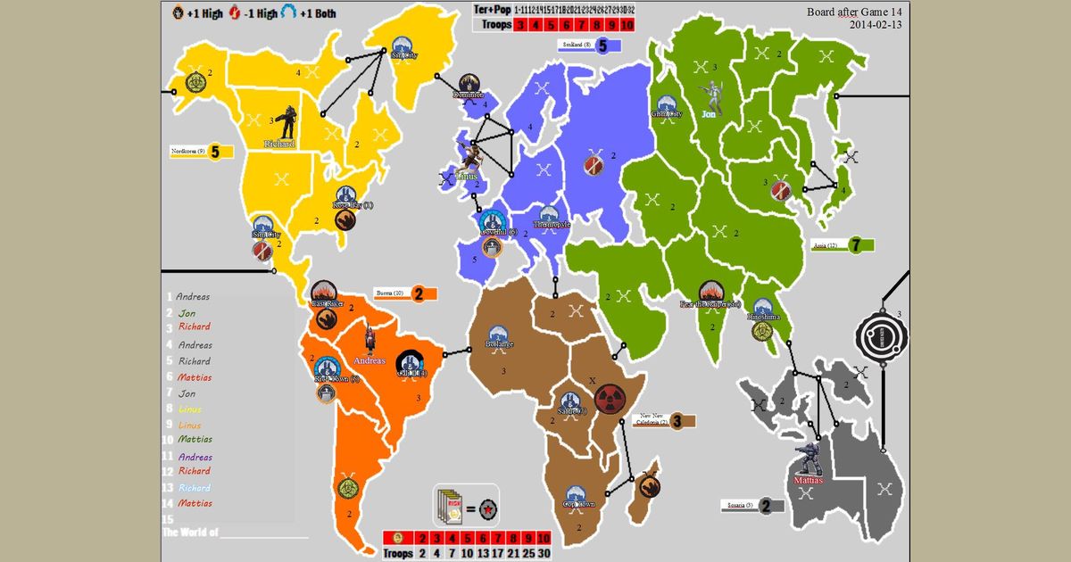 Risk Legacy Campaign - Current Modification Summary. SPOILER! | Risk ...