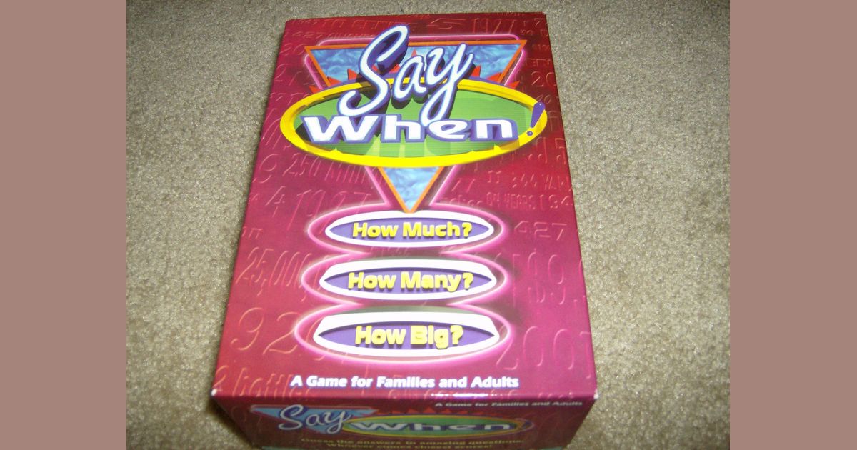 Say When | Board Game | BoardGameGeek