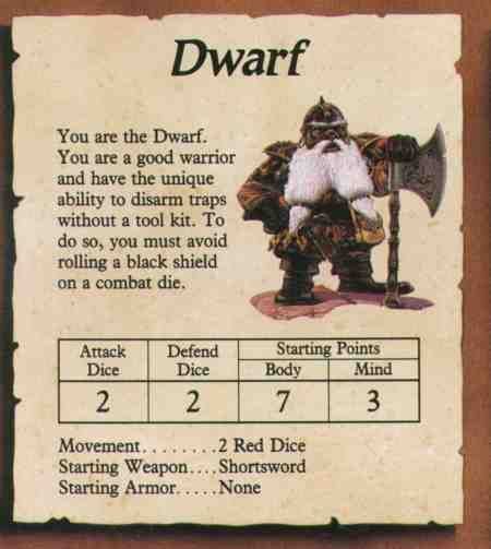 Question - Attack and defence dice for dwarf | HeroQuest | BoardGameGeek