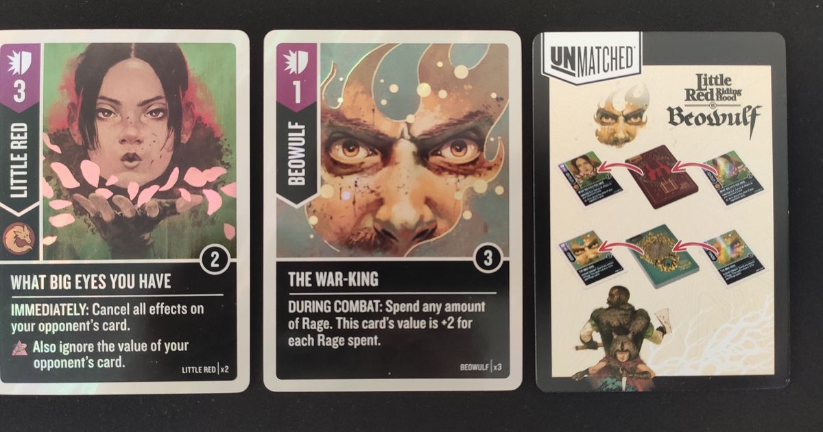 Unmatched: Little Red Riding Hood vs. Beowulf – Foil Cards | Board Game ...