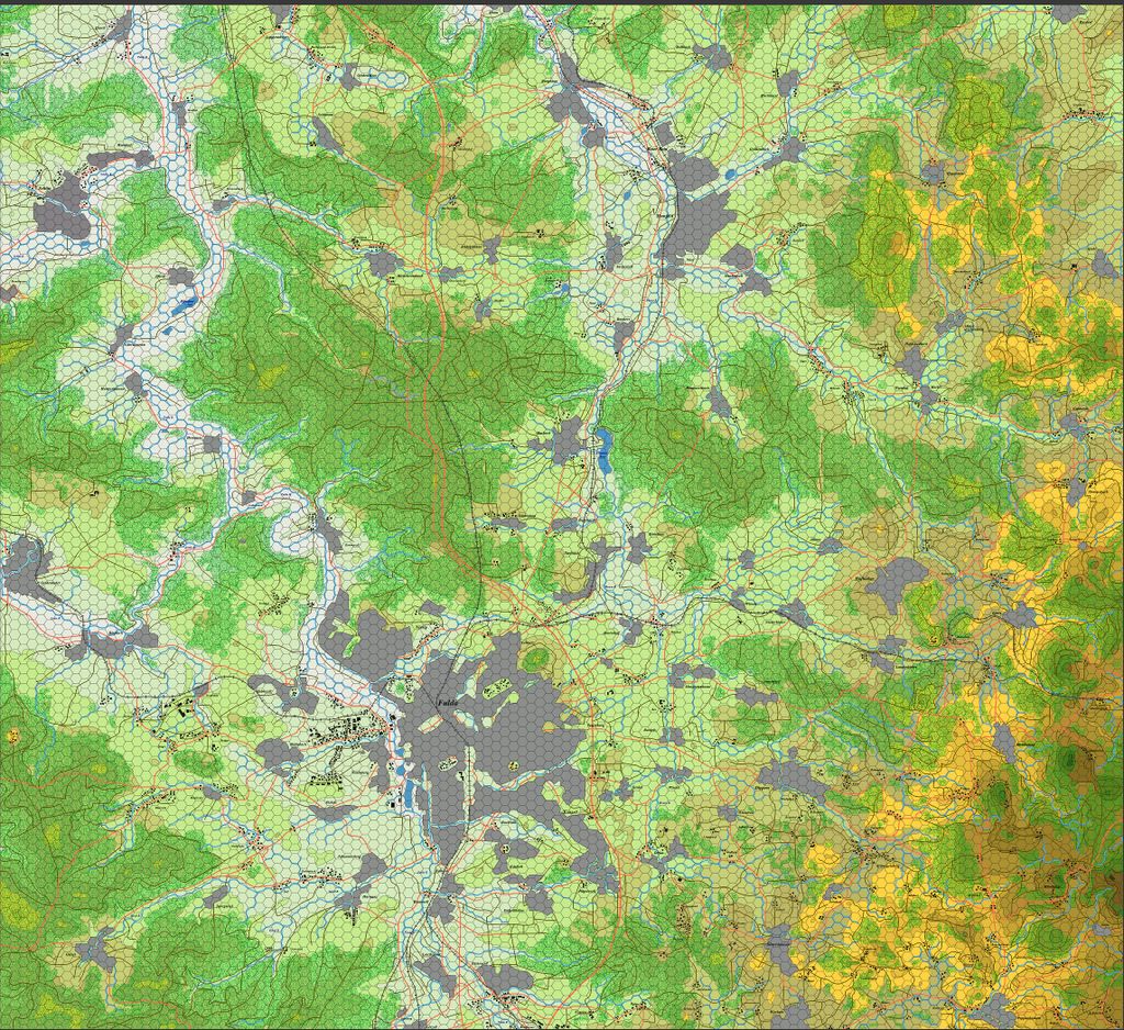 CSS Fulda Gap Battle for the Center from Compass Games map at 500m per ...