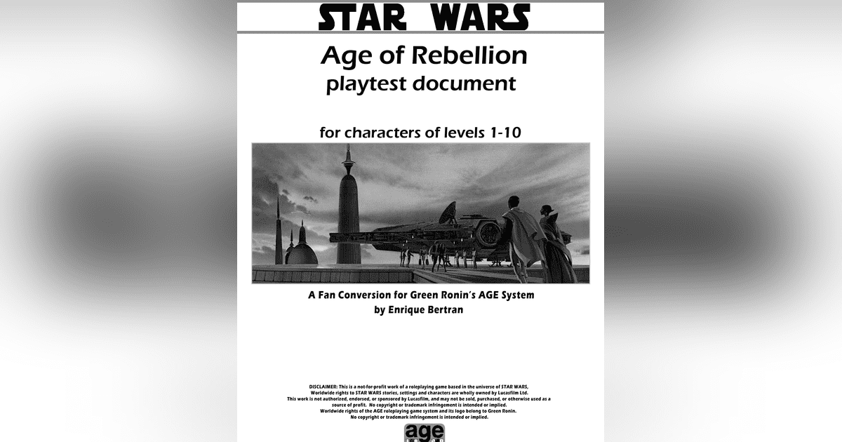 Star Wars: Age of Rebellion (AGE) | RPG Item | RPGGeek