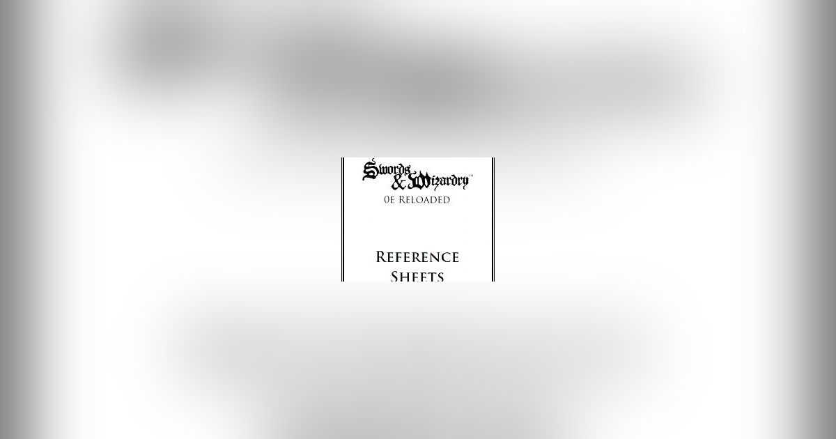 Swords & Wizardry Reference Sheets | RPG Item | RPGGeek