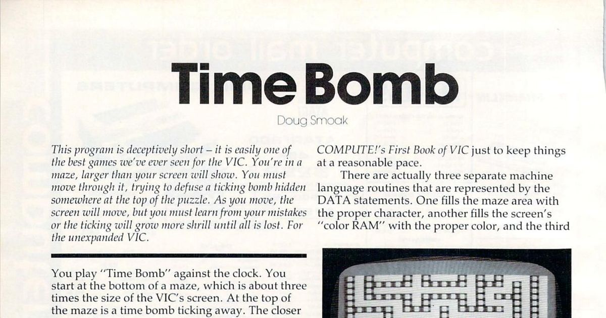 Time Bomb (1983) | Video Game | VideoGameGeek