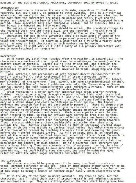 Robbers of the Sea (Text) | RPG Item | BoardGameGeek