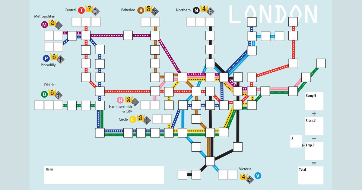 Game Sheets: Metro X | Juegos Roll & Write | BoardGameGeek