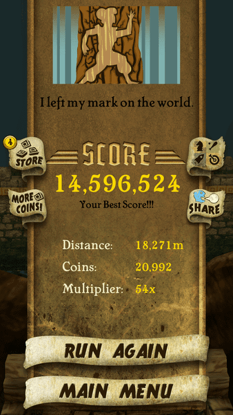 temple run score
