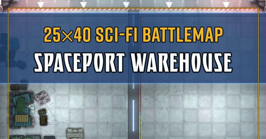 Sci-Fi Battlemap: Spaceport Warehouse | RPG Item | RPGGeek