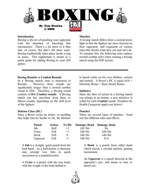 Boxing | RPG Item | RPGGeek