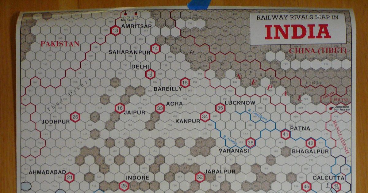 Railway Rivals Map IN: India | Board Game | BoardGameGeek