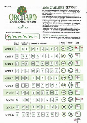 Orchard solo challenge: Season 1 | Orchard: 9 card solitaire game
