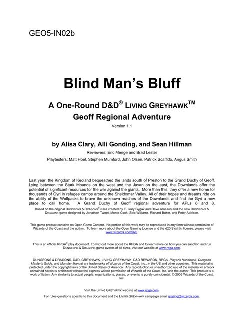 GEO5-02INb: Blind Man's Bluff | RPG Item | RPGGeek