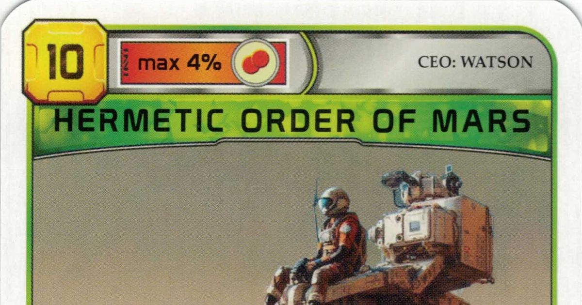 Terraforming Mars: Hermetic Order of Mars Promo Card | Board Game ...