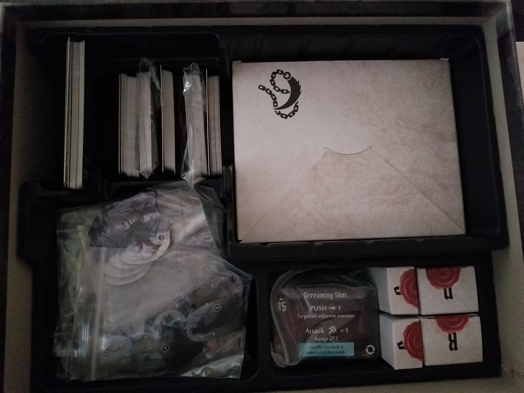 Fitting everything into the box | Gloomhaven: Jaws of the Lion
