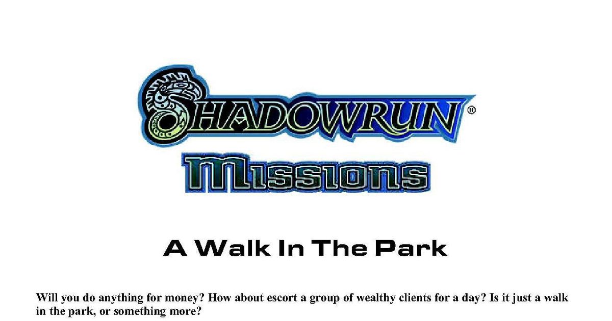 SRM01-05: A Walk in the Park | RPG Item | BoardGameGeek