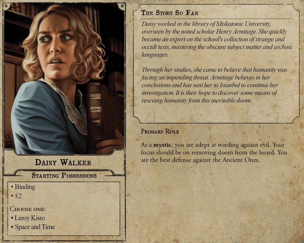 ** Investigator Pack #1 - Daisy Walker, the Librarian (4/5) ** | Arkham ...